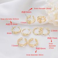 China Simple Design 14K Gold Plated Smile Face Heart Shape Open Adjustable Ring for sale