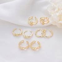 China Simple Design 14K Gold Plated Smile Face Heart Shape Open Adjustable Ring for sale