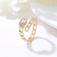 China Jiexing Trendy Finger Rings 14K Gold Plated Adjustable Fashion OL Color Zirconia Minimalist Love Belt Opening Ring for sale