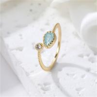 China Jiexing Trendy Finger Rings 14K Gold Plated Adjustable Fashion OL Color Zirconia Minimalist Love Belt Opening Ring for sale