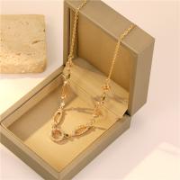 China Fashionable Green Zircon Connecting Buckle Necklace Irregular Splicing Necklace Women's Necklace for sale