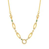 China Fashionable Green Zircon Connecting Buckle Necklace Irregular Splicing Necklace Women's Necklace for sale