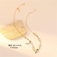 China Fashionable Green Zircon Connecting Buckle Necklace Irregular Splicing Necklace Women's Necklace for sale