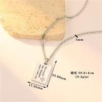 China Fashionable Stainless Steel Jewelry Necklace Engraved Letters Charm Stainless Steel Necklace Couple Gift Tag Cuban Chain for sale