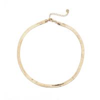 China Wholesale Trendy Brass 14K Gold Plated Flat Snake Bone Necklace Chains for sale