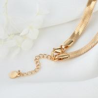 China Wholesale Trendy Brass 14K Gold Plated Flat Snake Bone Necklace Chains for sale