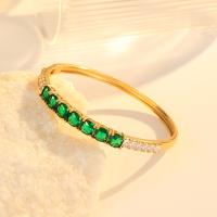 China Fashion Jewelry Round Brass 18K Gold Plated Zircon Opened Bracelet for sale
