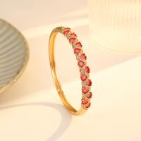 China Jewelry Round Brass CZ 18K Gold Plated Palladium Zircon Retro Opened Bracelet for sale