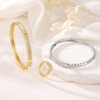 China Fashion Hot Selling New Interlocking Full Diamond Inlaid Adjustable Ring Sparkling Bracelet Set Jewelry Wholesale for sale