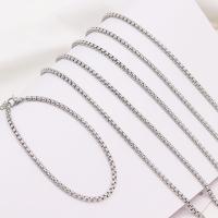 China Fashion Versatile Stainless Steel Bracelet Pearl Chain Simple Box Chain Hip Hop Personality Snake Bone Jewelry Chains for sale