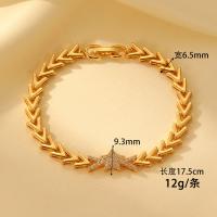 China 2025 Jewelry Accessories 14K Gold Plated Brass Zircon Eye Palladium Gold Geometric Ladies Toggle Clasp Link Chain Bracelet for sale