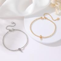 China 14K Gold Plated Brass Silver Ball Chain Jewelry Bracelet Adjustable Universal Chain Bracelet for sale