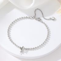 China 14K Gold Plated Brass Silver Ball Chain Jewelry Bracelet Adjustable Universal Chain Bracelet for sale