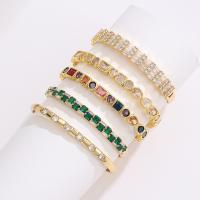China 2026 New Fashion Zircon Bracelet 14K Gold Adjustable Bangles Colored Zircon Devil's Eye Heart Shaped Gemstone Bangles for sale