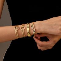 China 2026 New Fashion Zircon Bracelet 14K Gold Adjustable Bangles Colored Zircon Devil's Eye Heart Shaped Gemstone Bangles for sale