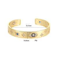 China 2026 New Fashion Zircon Bracelet 14K Gold Adjustable Bangles Colored Zircon Devil's Eye Heart Shaped Gemstone Bangles for sale