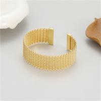 China Fashion Brass 14K Gold Plated Jewelry Bangle Embossed Woven Bracelet Metal Bangle With Adjustable Opening for Women Gift for sale
