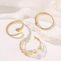China Latest Fashion Jewelry Round Shape Two Knots 14K Gold Plated Bangle for sale
