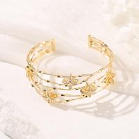 China Latest Fashion Jewelry Round Shape Two Knots 14K Gold Plated Bangle for sale