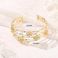 China Latest Fashion Jewelry Round Shape Two Knots 14K Gold Plated Bangle for sale