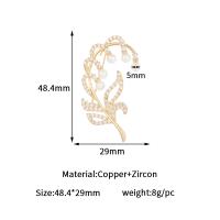 China Brass Zircon Chest Temperament Multifunctional Branch Leaf Women's Dress Pin Accessories Pearl Style 14k Gold Plated Brooch for sale