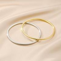 China Thin Plain Bangle Set 14K Gold Plated Brass Stackable Silver Gold Two Tone Circle Bracelet Anti Tarnish Jewelry for sale