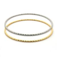 China Thin Plain Bangle Set 14K Gold Plated Brass Stackable Silver Gold Two Tone Circle Bracelet Anti Tarnish Jewelry for sale
