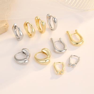 China Wholesale Fashion Geometric Water Drop Earrings for Women 14KGold Silver Plated Hoop Earrings Daily Jewelry Huggie Earrings for sale