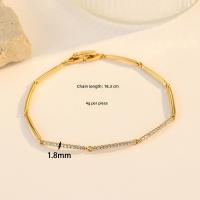 China 18K Gold Plated Square Geometric Charm Zircon Bracelet with Oval Cut Stones for Women Gift for sale