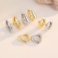 China New Geometric Square Heart Shaped Huggie Earring 14K Gold Plated Smooth Jewelry Hoop Earrings for Women Trendy for Daily Wear for sale
