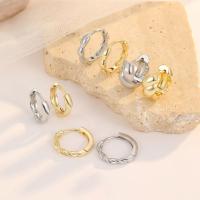 China Factory Wholesale 14K Gold Plated Twisted Rope Hoop Earring for Women Minimalist Huggie Earrings Fashion Jewelry Gift for sale