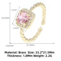 China Adjustable Open Rings Set Pink Cubic Zirconia Heart Enamel Rings 14K Gold Silver Plated Finger Rings Fashion Women Jewelry for sale