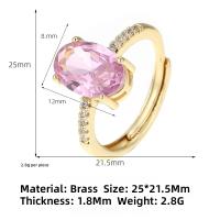 China Adjustable Open Rings Set Pink Cubic Zirconia Heart Enamel Rings 14K Gold Silver Plated Finger Rings Fashion Women Jewelry for sale