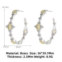 China Wholesale Gemstone Pearl Huggie Hoop Earrings Women Vintage 14K Gold Silver Plated Zircon Heart Oval  C Shaped Hoop Earrings for sale