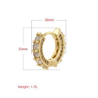 China Trendy 14K Gold Plated Brass Huggie Earring with Colorful Zircon Minimalist Jewelry Hoop Earrings Perfect for Daily Wear Gift for sale