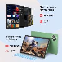China C Idea Newest 10.5 Inch Android 14 Tablet PC 2k Touch Screen Tablet with SIM CM10500 Plus green for sale