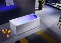 China 1700×800×600mm Double Waterfall Massage Bathtub with 1.0HP Hydrotherapy System and 10 LED Bubble Jets for sale
