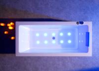 China 1700×800×600mm Double Waterfall Massage Bathtub with 1.0HP Hydrotherapy System and 10 LED Bubble Jets for sale