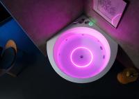 China 1350mm Circular Bathtub with 1.5HP Waterfall System, LED Lighting & Bluetooth Music - 7 Massage Jets for sale