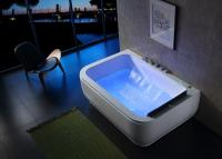 China 2-Person Massage Bathtub with 1.5HP Double Waterfall & 18 LED Jets - 1810×1230×640mm for sale