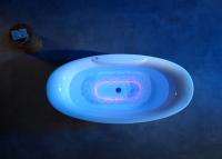 China 1700x800mm One-Piece LED Bathtub with Bubble Bath System and Bottom Lighting for sale