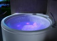 China 1400mm Circular Bathtub with 2.0 HP Waterfall System and 13 LED Jets - Hydrotherapy Massage Tub for sale