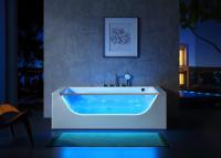 China 2-Person Hot Tub Massage Bathtub with 1.5HP Pump, 15 LED Jets, and Front LED Glass - 1800x1200x600mm for sale