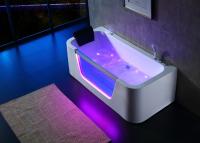 China Spa Massage Bathtub with Front LED Glass - 1700×800×600mm Size, 1.0HP Pump, 8 Hidden Jets for sale