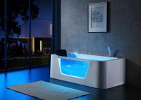 China Spa Massage Bathtub with Front LED Glass - 1700×800×600mm Size, 1.0HP Pump, 8 Hidden Jets for sale