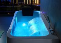China Spa Massage Bathtub with Front LED Glass - 1700×800×600mm Size, 1.0HP Pump, 8 Hidden Jets for sale