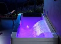 China Outdoor Spa Massage Bathtub 1700×800×650mm with 1.0HP Pump and Front LED Glass for sale