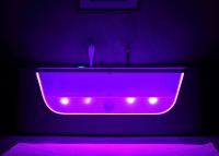 China 1700×800×600mm Massage Bathtub with 1.0HP Pump, 8 LED Jets, and Front LED Glass for sale