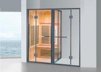 China Custom Infrared Sauna Room 2000×1200×2000mm with Shower Door, Hemlock Wood & Bluetooth Music for sale