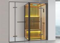 China Custom Infrared Sauna Room 2000×1200×2000mm with Shower Door, Hemlock Wood & Bluetooth Music for sale